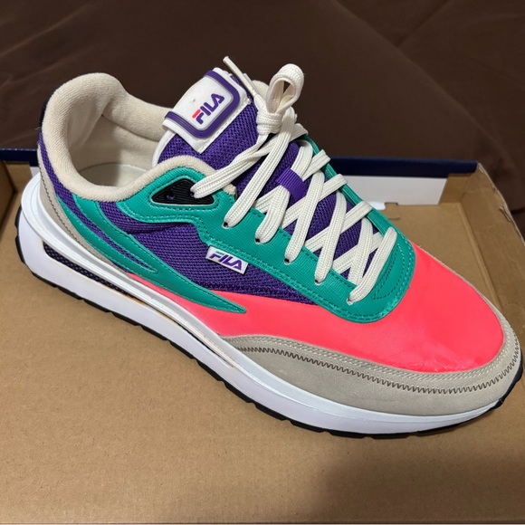 Fila | Shoes | Fila Mens Neon Pink And Purple Sneakers | Poshmark